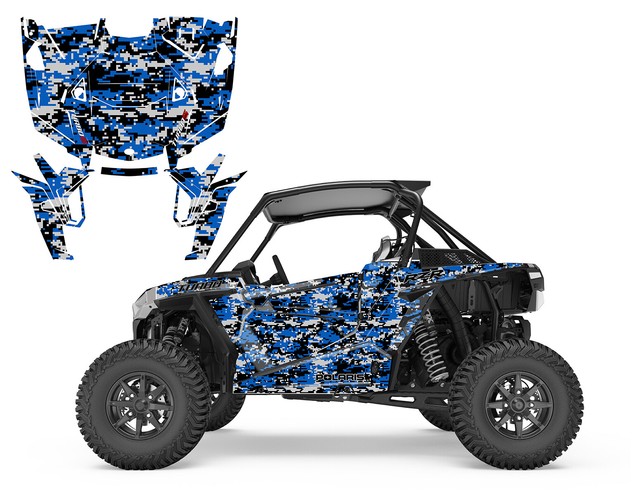 2019 Polaris RZR 1000 XP TURBO S graphics wrap kit Digital Camo Blue | eBay
