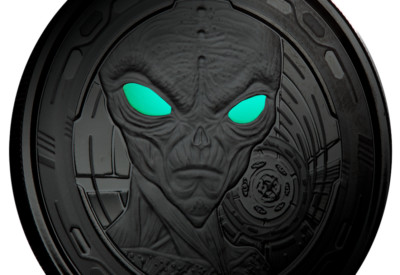 2022 1 oz Silver Ghana Alien - Black Rhodium Proof Coin Version | eBay