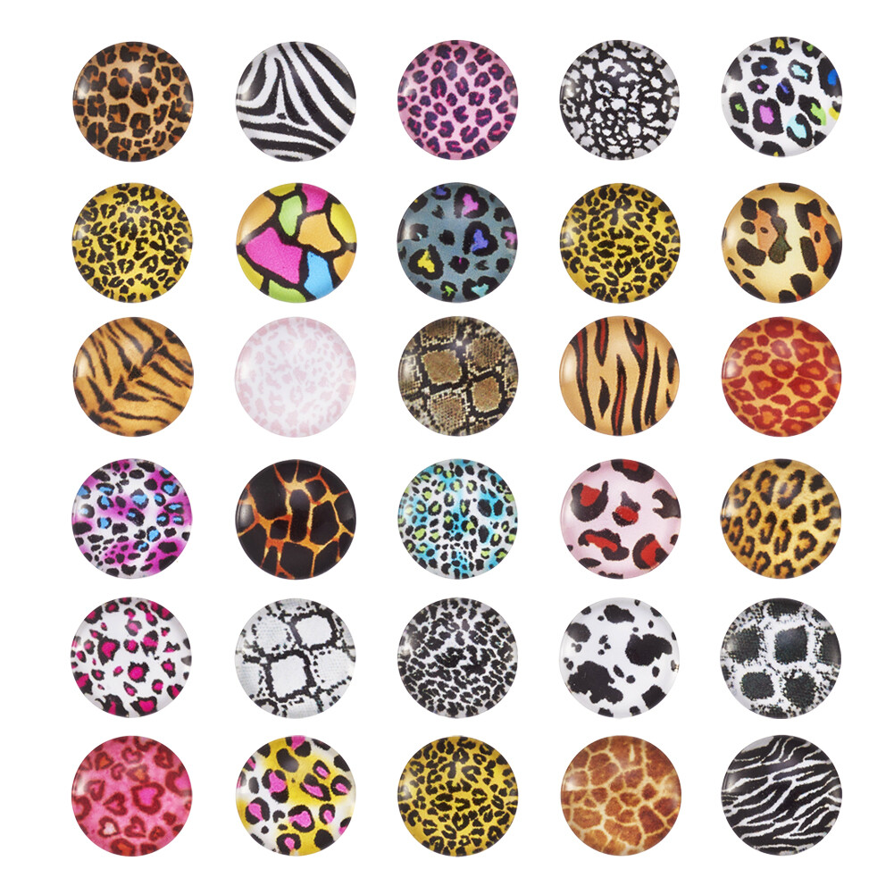 200pcs Flatback Half Round/Dome Glass Cabochons Crafting Pendants ...