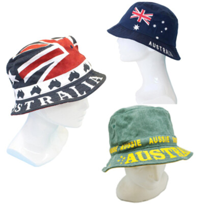 Australia Day Bucket Hat Cotton Australian Flag Brim Cricket Souvenir ...