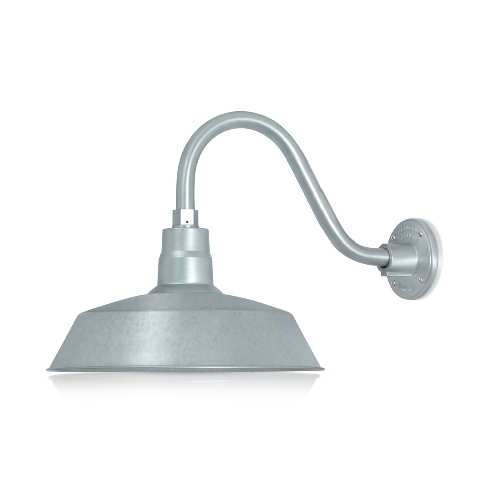 14-inch Industrial RLM Gooseneck Barn Light Fixture - 14.5in. Long ...