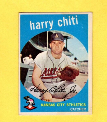 1959 Topps Harry Chiti #459 Kansas City Athletics VG/EX Black Mark FREE ...