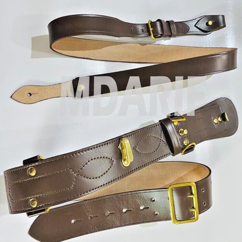 Sam Brown Belt with Sam Brown Shoulder Strap Brown Leather Brass buckle ...