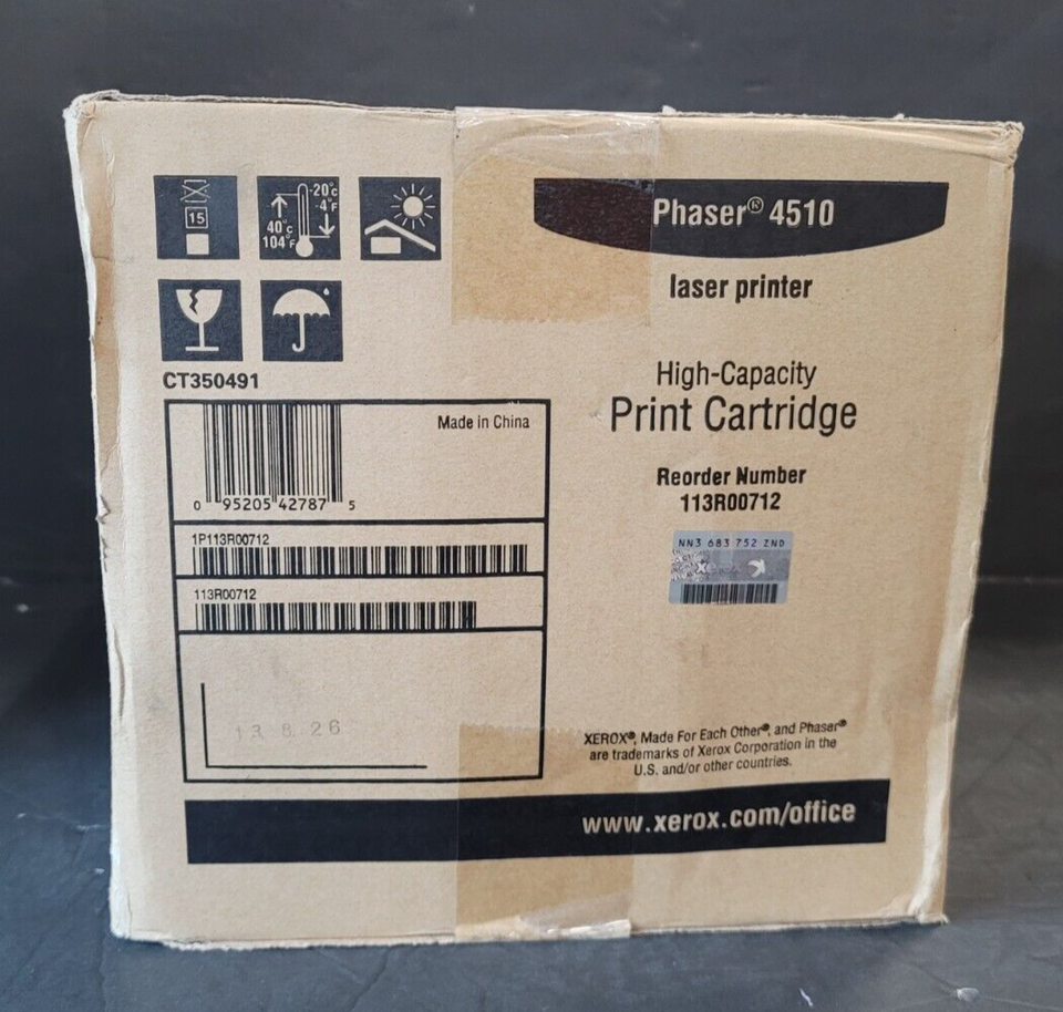 Genuine New Xerox 113R00712 Black High-Capacity Print Cartridge Phaser ...
