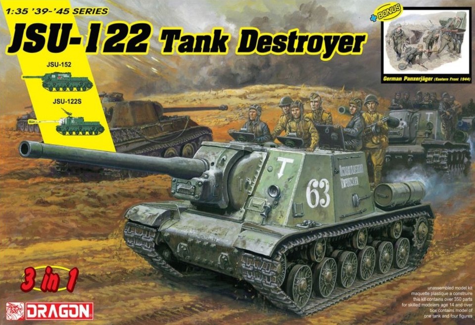 Dragon 6787 1/35 JSU-122 Tank Destroyer 3 in 1 (JSU-122, JSU-122S or ...