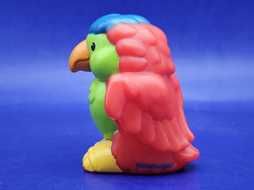 Vtg 2001 Little People Red PARROT MACAW 2" Figure Noah's Ark Zoo Jungle ...