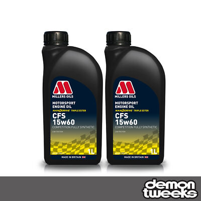 2 x Millers Oils CFS Nanodrive 15W60 Synthetic Motorsport Engine Oil ...