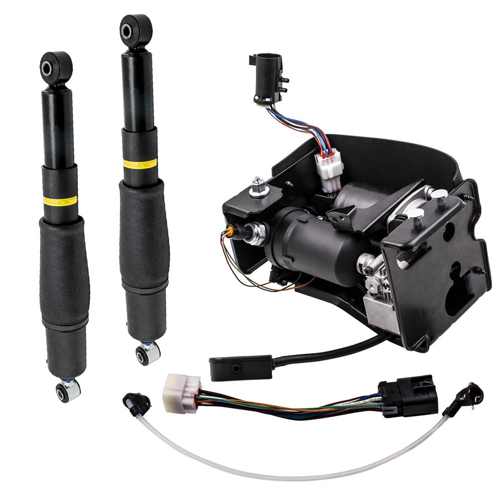 2x Air Suspension shocks+Compressor Pump For Escalade Suburban Tahoe ...