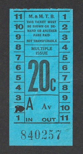 VINTAGE M & M.T.B MELBOURNE & METROPOLITAN TRAMWAYS BOARD 20c TRAM ...
