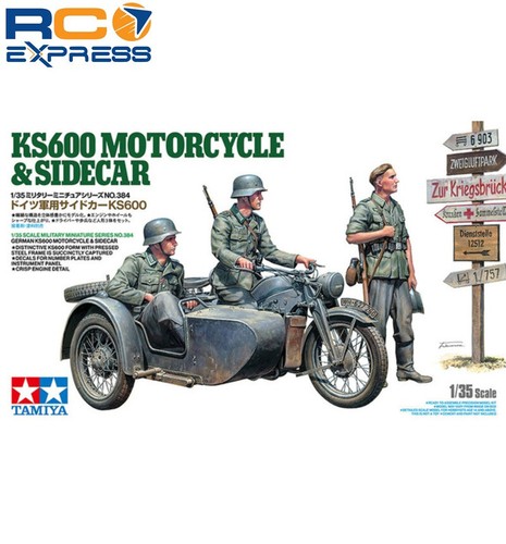 Tamiya 1/35 German KS600 Motorcycle & Sidecar Plastic Model Kit ...