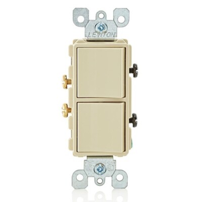 Leviton Decora 15A-120/277Vside wired combo 2switches stacked switch ...