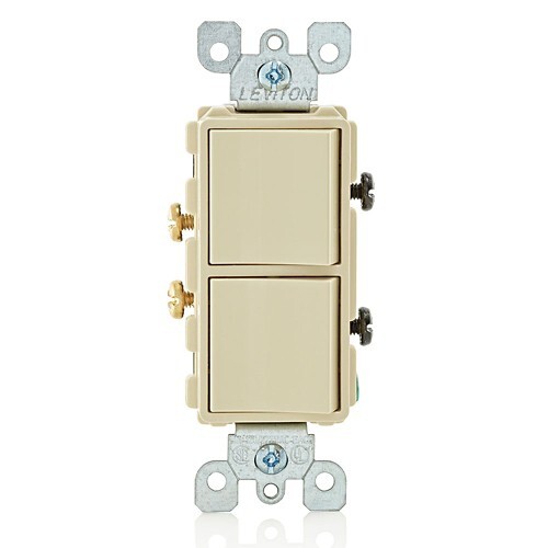 Leviton Decora 15A-120/277Vside wired combo 2switches stacked switch ...