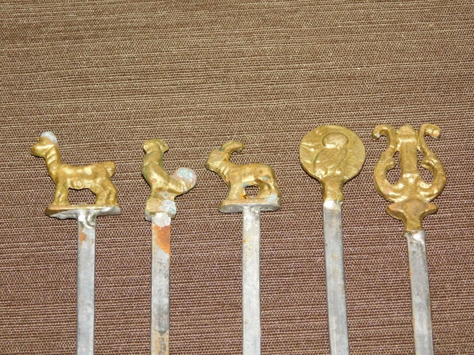 VINTAGE GRILL 5 13 1/2" LONG BARBECUE BBQ SHISH KABOB SKEWERS CHICKEN ...