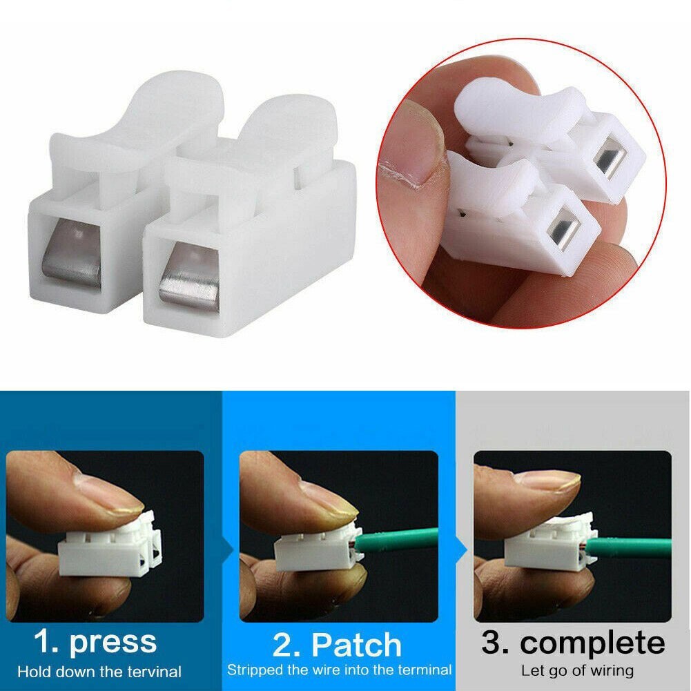 Push Quick Wire Cable Connector 20-Pack CH-2 Quick Connect Wiring ...