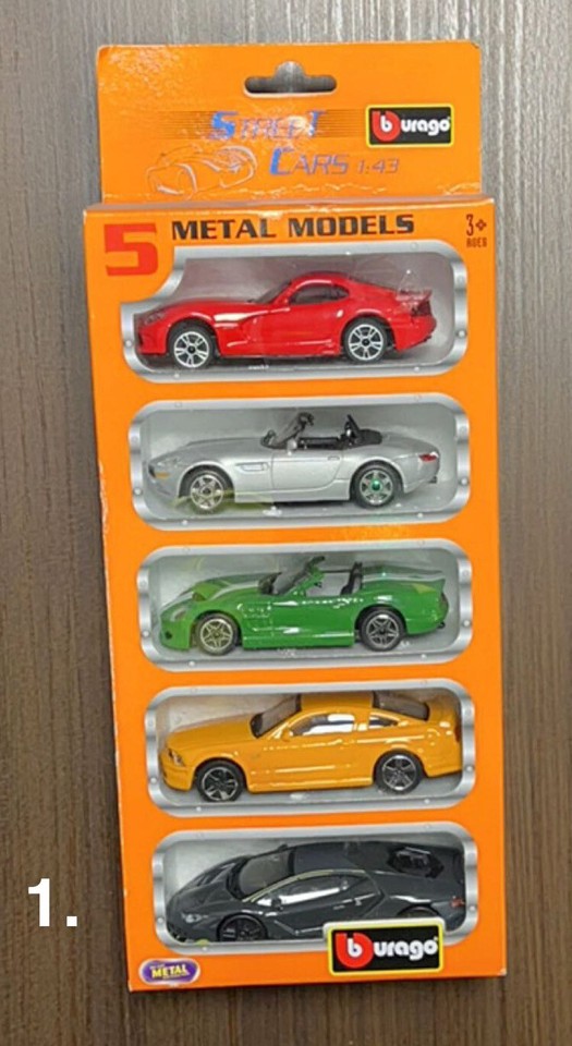 Burago Street Cars 5 Metal models Size 1:43, look at photo numbers ...