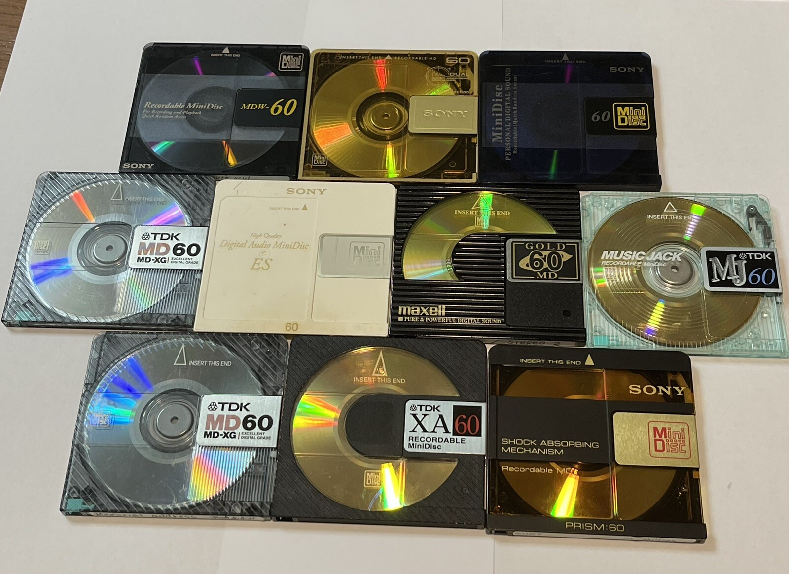 Lot of 10 MD disks Mini Discs Caseless Has been recorded 60 From Japan ...