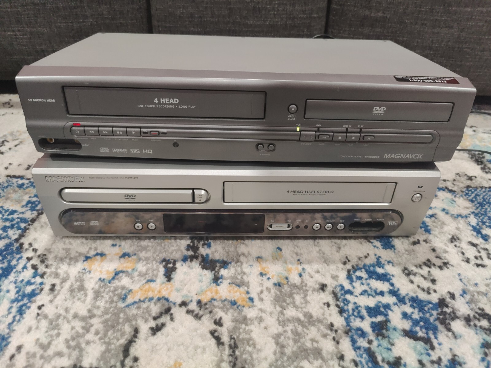 Magnavox MWD2205 DVD VCR VHS Combo Player 4-HEAD Recorder And MDV530VR ...