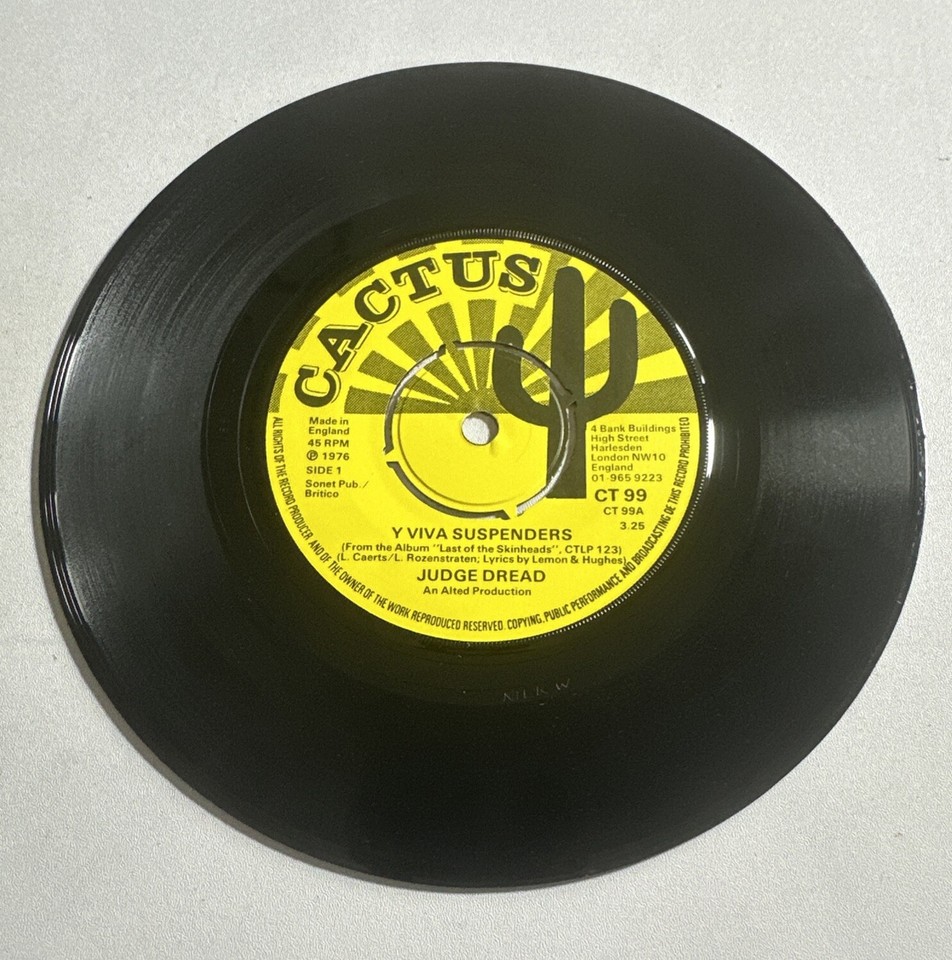 Judge Dread Y Viva Suspenders UK 7" Vinyl Record Single 1976 CT99 ...