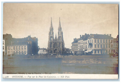 c1940's View Of The Ostend Square Belgium Unposted RPPC Photo Postcard ...