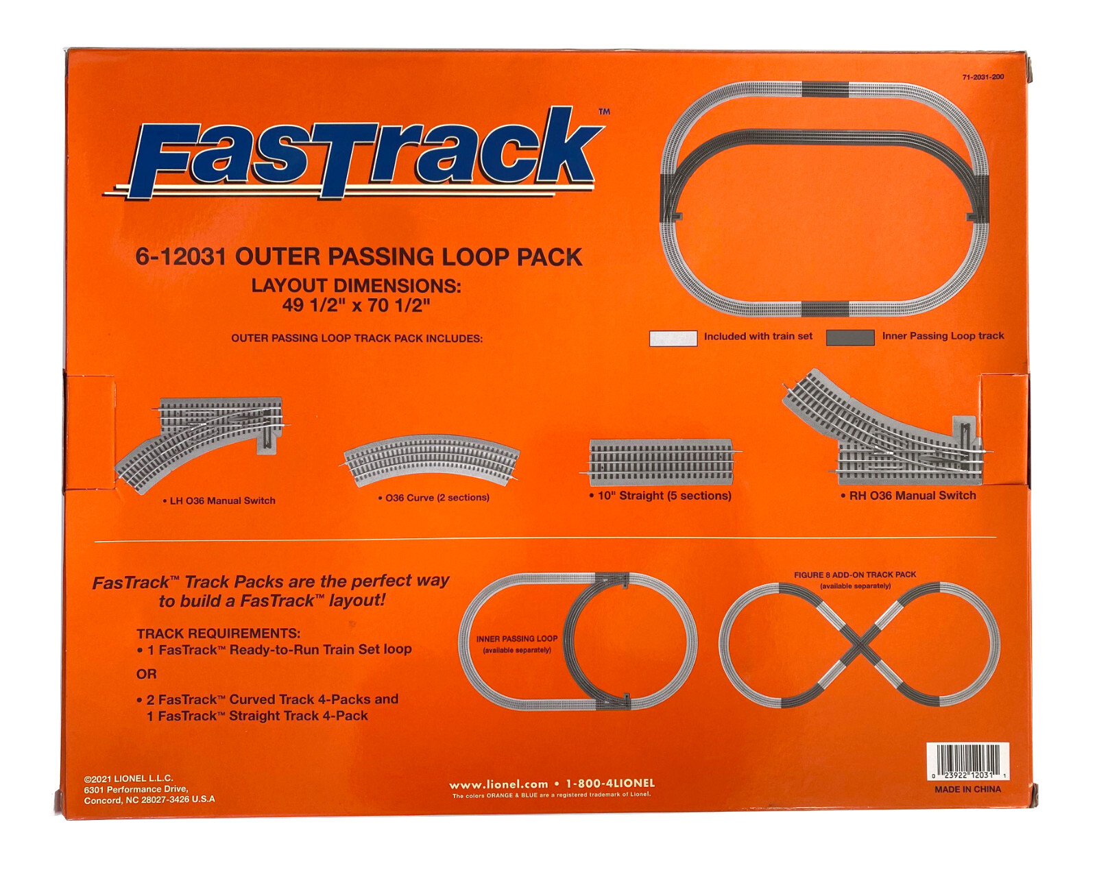 Lionel FasTrack Outer Passing Loop Add-on Pack (612031) for sale online ...