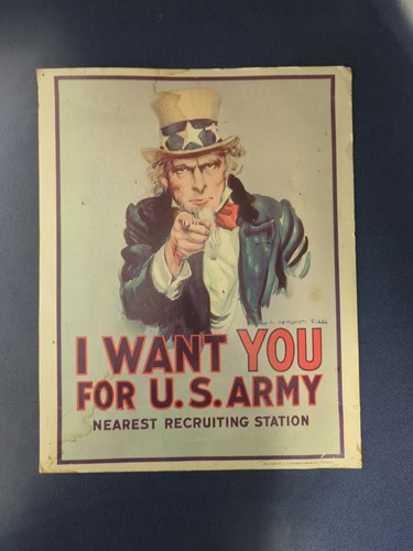 Vintage 1979 Uncle Sam "I Want You for U.S. Army" Recruiting Cardboard ...