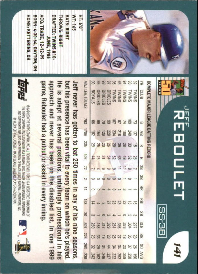2001 Topps #141 Jeff Reboulet - NM | eBay