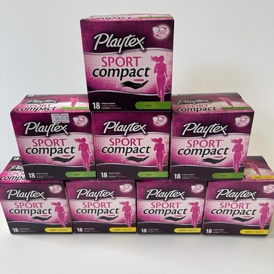 (8) Playtex Sport Compact Absorbency UNSCENTED Super & Regular Tampons ...