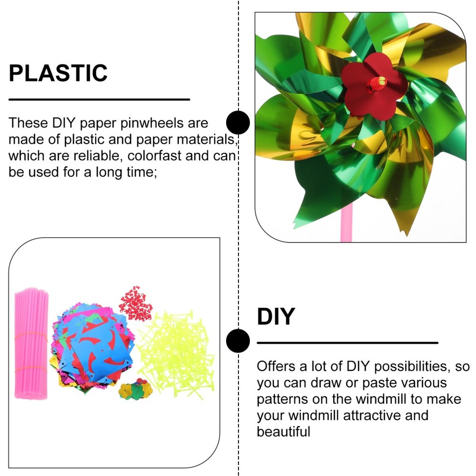 3 Pack Colorful Windmill Child Baby Pinwheel Decorations Toy Pinwheels ...