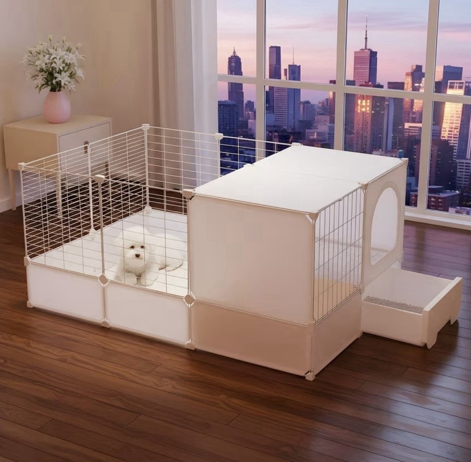 Dog Puppy Palace-Kennel,Crate,Cage, House- One Bedroom Play Area ...