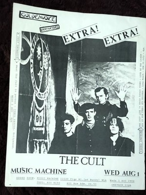 Death Cult 1984 The Music Machine Original Flyer – 1st ever show in Los ...