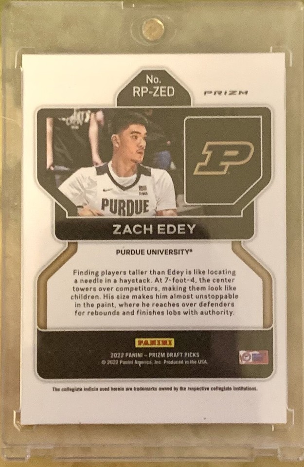 2022-23 Panini Prizm DP Zach Edey Venom Snakeskin Rookie RC SSP Case ...