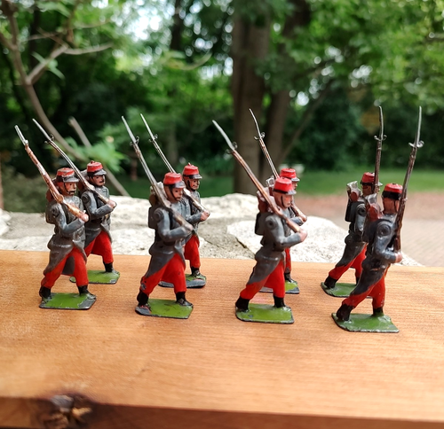 Pre-War BRITAINS 1930s Lead, French Infantry Marching, 8 Pieces, Set ...