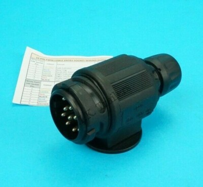 13 Pin Double Cable Entry Conversion Plug for 2 x 7 Pin Caravan 12N 12S ...