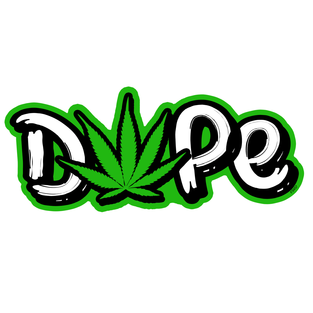 REFLECTIVE DOPE Weed Sticker FS457-REF | eBay