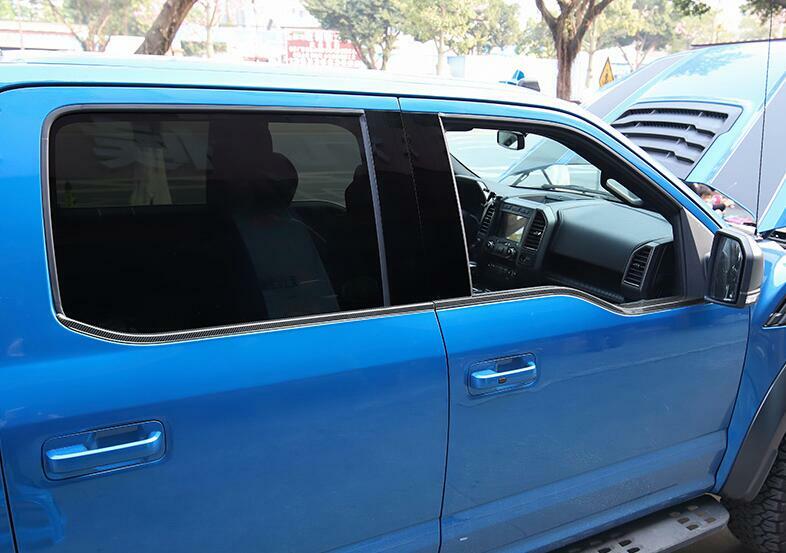 For Ford F150 F-150 2015-2020 Carbon Fiber Windows Strip Sill Molding ...