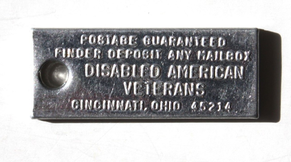 1967 DAV Tag California CA License Plate Disabled American Veteran TFP ...
