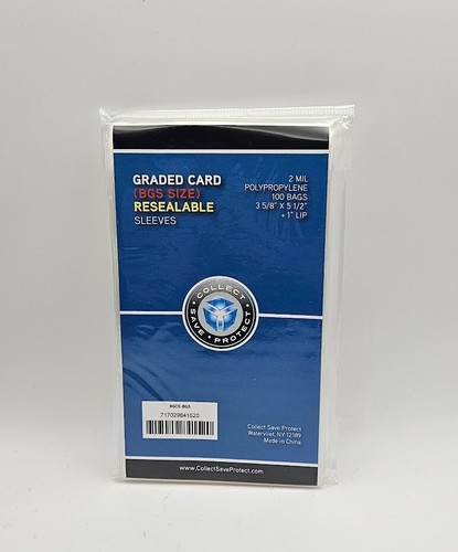(100-Pack) CSP Graded Card - BGS Size - Resealable Sleeves - 2 mil Poly ...