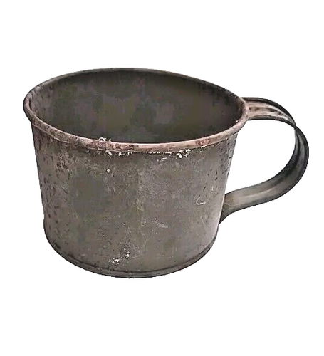 Antique Metal Tin Mucket Cup well | eBay