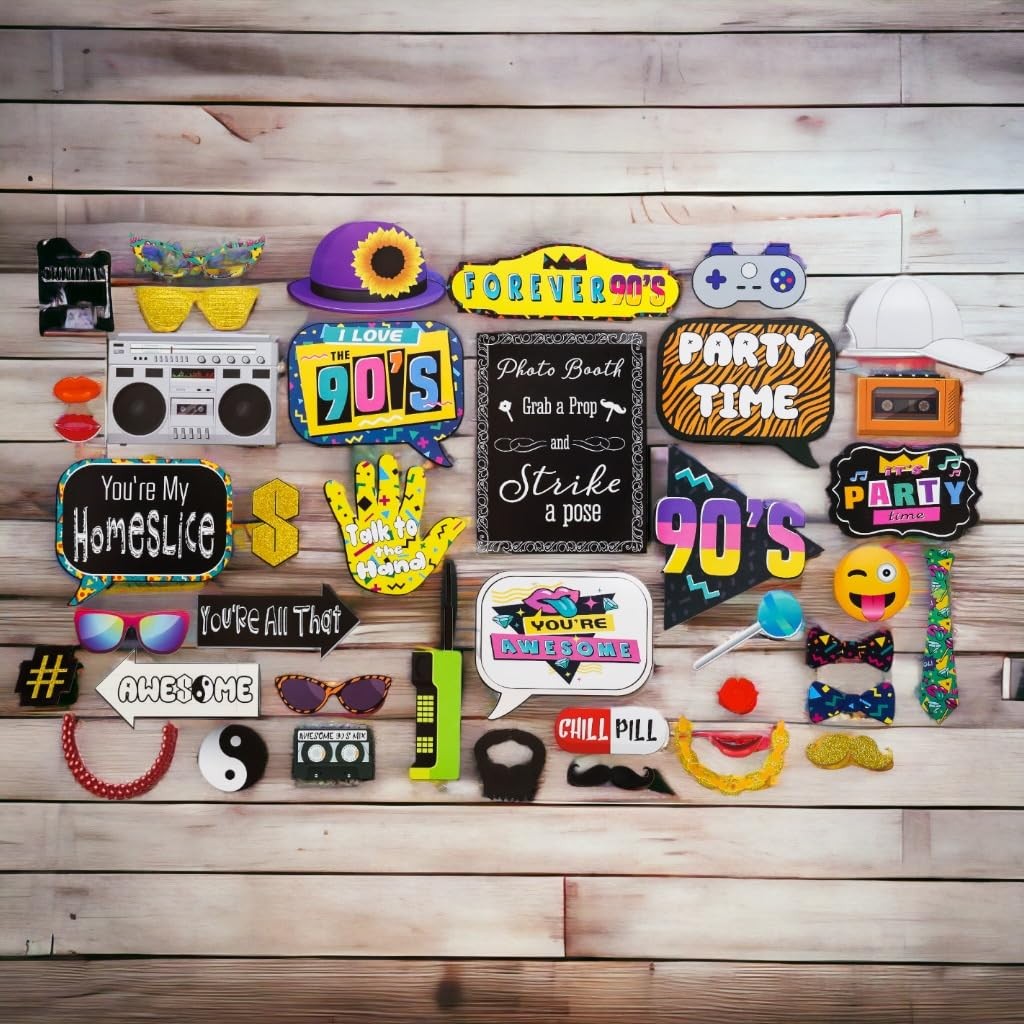 2000s Party Decorations 90s Party Decorations - 20 Piece Photo Booth ...