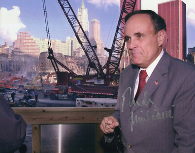 RUDY GIULIANI HAND SIGNED 8x10 COLOR PHOTO+COA RARE POSE+LETTER FROM ...