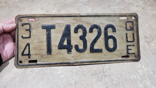 RARE 1934 QUEBEC TAXI LICENSE PLATE CANADA | eBay