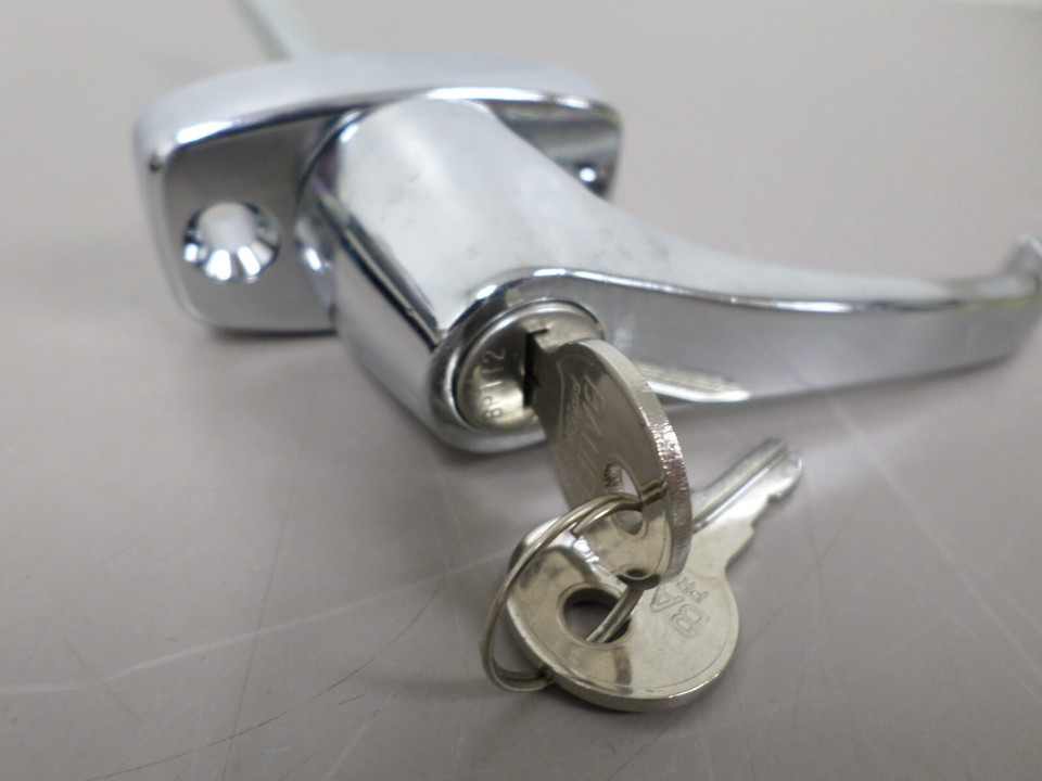 Bauer Products L-201 Chrome Locking L Handle w/ 2 Keys | eBay