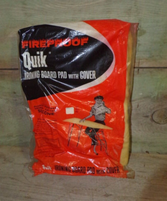 New NOS Vintage Fireproof Quik Ironing Board Pad Set w/ Silver Metallic ...