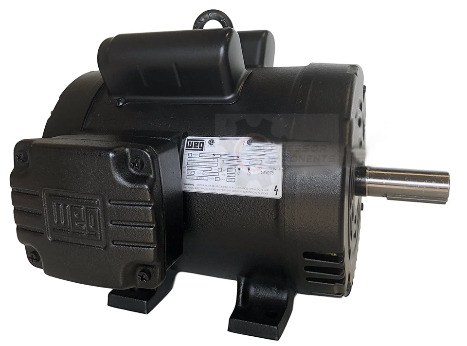 Weg 5HP Electric Motor - 184T Frame - 1750 RPM - 208-230 VAC Single ...