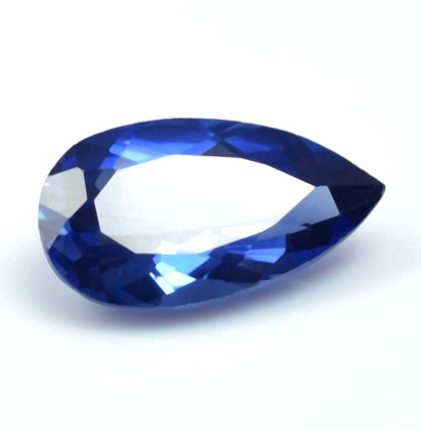 AAA Grade Natural Ceylon Royal Blue Sapphire Pear Cut Loose Gemstone 9. ...