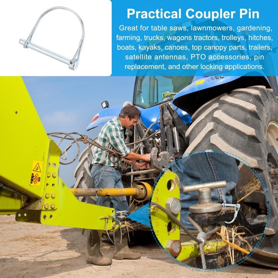 8 Pcs Trailer Coupler Pin 1/4x2" Wire Lock Pin Shaft Locking Coupler ...