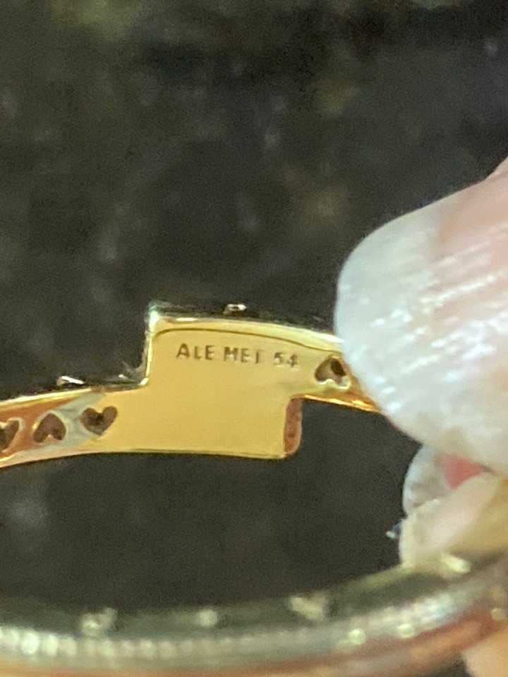 GENUINE PANDORA Sparkling Overlapping Ring 14K Yellow Gold Plated SIZE ...