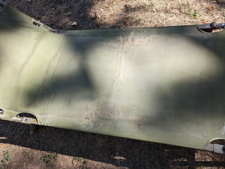 Vintage US Army Sierra Corp Folding Canvas Cot - Metal, Adjustable | eBay