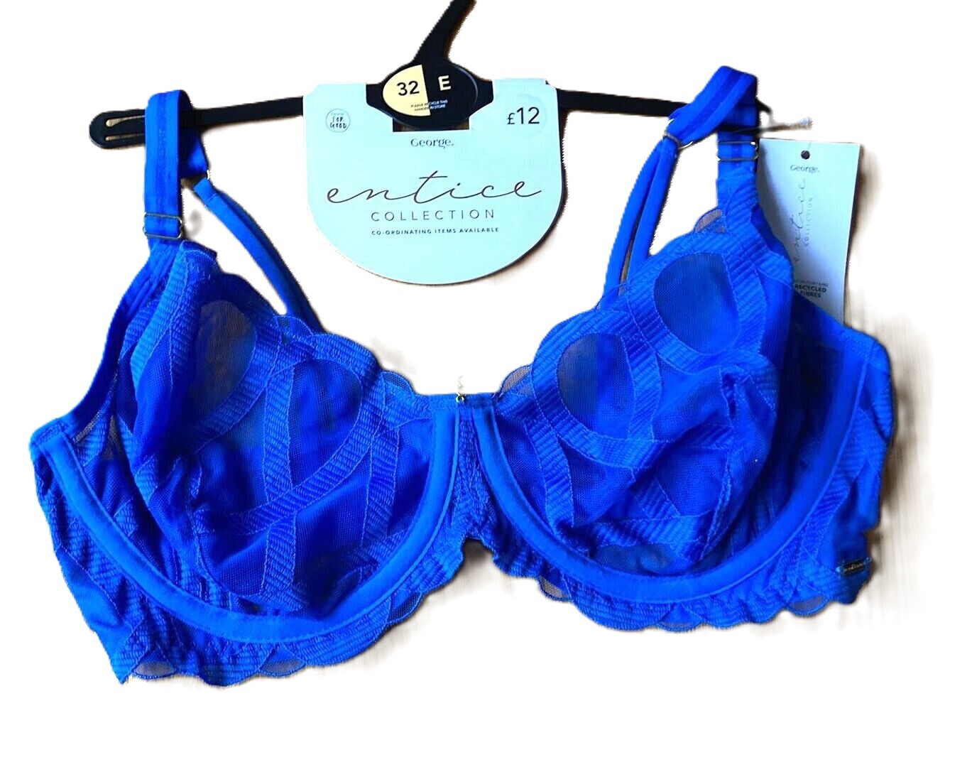 Ladies Girls Blue Non-Padded Underwire Lace Bra 32D, 32E, 32F | eBay UK