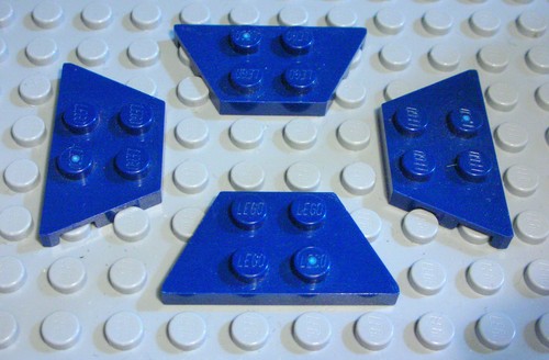 LEGO Plate Slanted 2x4 Dark Blue 4 Piece (323) | eBay